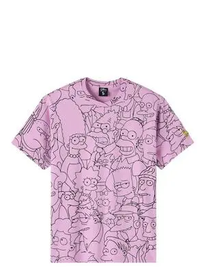 OVO The Simpsons All Over Print T-shirt - Pink/black