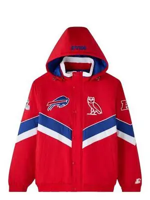 OVO X Nfl Buffalo Bills Starter Sideline Puffer Jacket - Red
