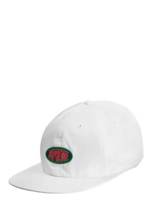 Supreme Oval Label 6-panel Cap - White