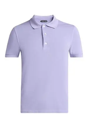TOM FORD Lyocell Pique Polo Shirt Violet