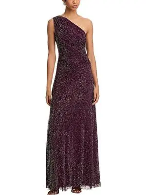Halston Rafelle Long Dress - Black Raspberry