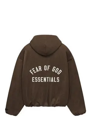 Fear Of God Essentials Textured Nylon Hooded Bomber Jacket - Brown