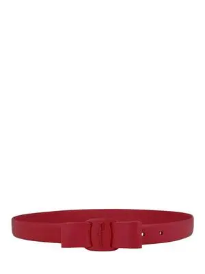 Gucci Taurillon And Calfskin Reversible Triomphe Belt Red
