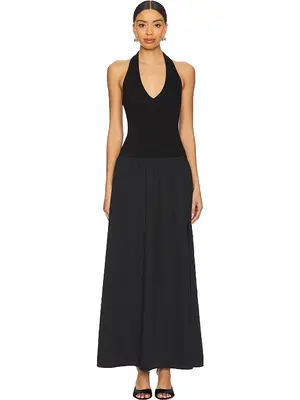 ALL THE WAYS Halterneck Maxi Dress - Black