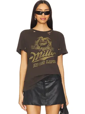 Junk Food Miller High Life Vintage Destroy Tee - Coffee