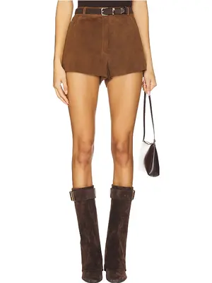 ZUT Waistband Shorts - Camel Suede