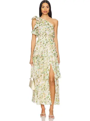 Astr The Label Imelda Dress - Green Floral