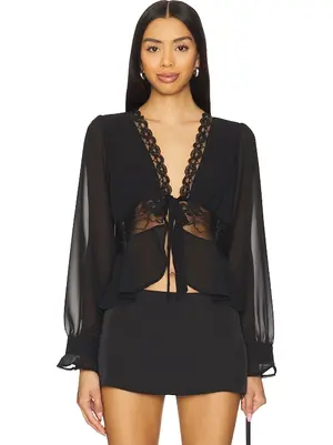 KAT THE LABEL Betty Blouse - Black