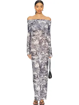 Superdown Karasi Maxi Dress - Navy & White