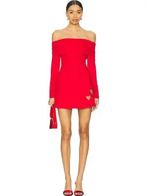 MORE TO COME Everly Off Shoulder Mini Dress - Red