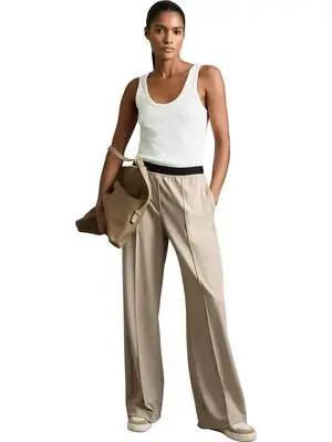 REISS Lucia Wide-leg Trousers - Neutral