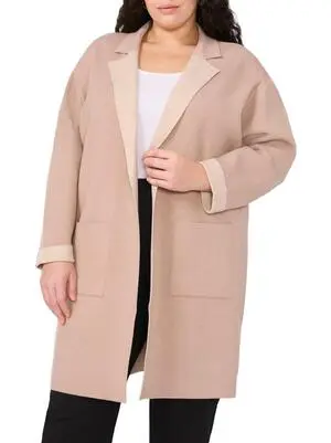 Halogen Lapel Long Cardigan - Simply Taupe