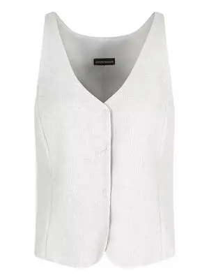 Emporio Armani Ribbed Blazer Vest - Flint Grey