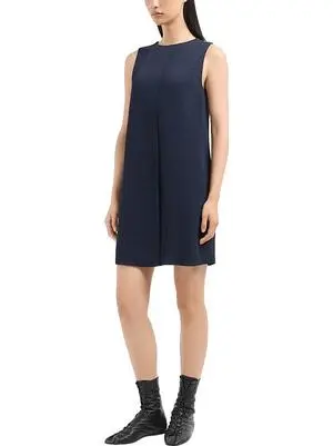Emporio Armani Textured Sleeveless Shift Dress - Deep Blue