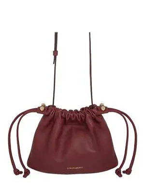 Strathberry Charlotte Drawstring Crossbody Bag - Oxblood