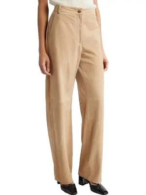MAX MARA STUDIO Harald Suede Wide Leg Pants - Sand