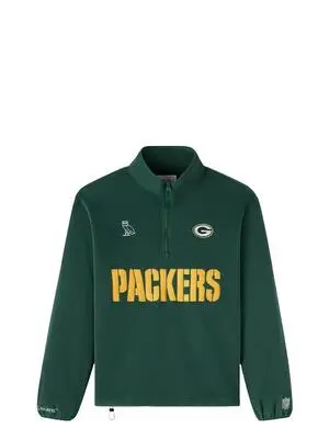 OVO X Nfl Bay Packers Polartec Mock Neck Quarter-zip Fleece - Green