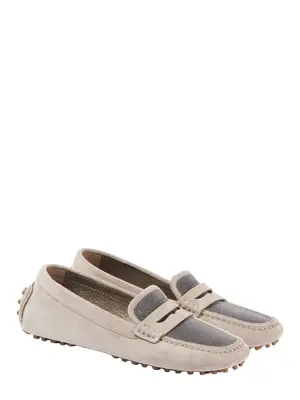 Brunello Cucinelli Suede Loafers - Beige