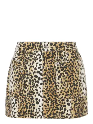 Blumarine Leopard-print Mini Skirt - Brown