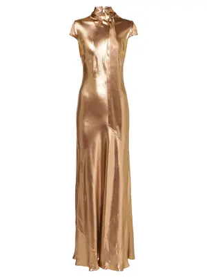 GALVAN Solar Gaze Scarf-Detail Gown