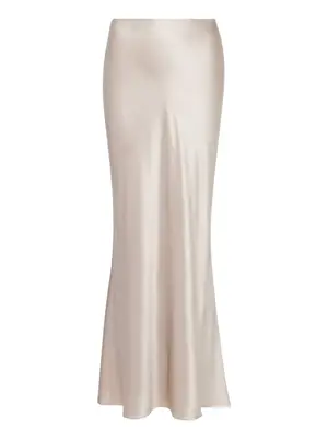 THE SEI Silk Satin Maxi Skirt - Beige