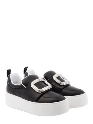 ROGER VIVIER Roger Vivier Puffy Choc Leather Platform Sneakers Black