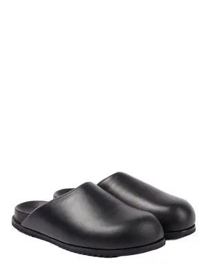 Rick Owens Granola Leather Mules - Black