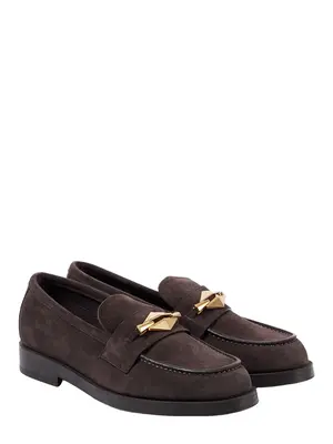 JIMMY CHOO Maddie Suede Loafers - Brown