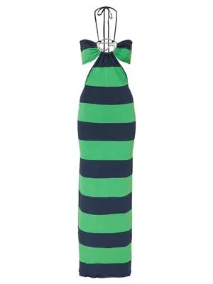 Coperni Coperni Cutout Striped Maxi Dress Multicoloured