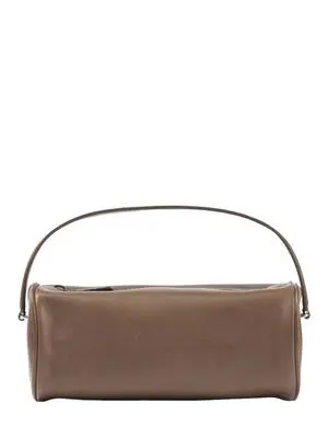 THE ROW Round Leather Shoulder Bag Brown