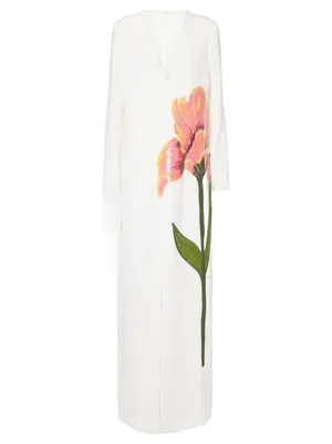 Costarellos Jennis Floral Sequined Maxi Dress - White