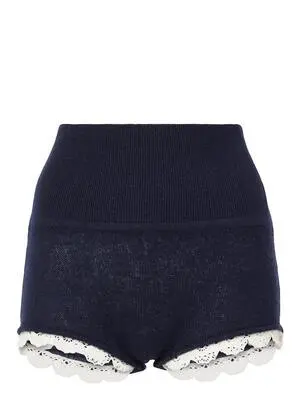 Magda Butrym Cashmere Shorts - Blue