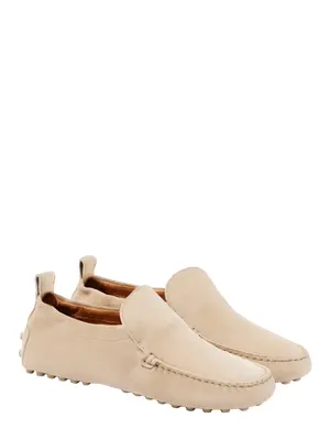 TOD'S Gommino Suede Driving Shoes - Beige