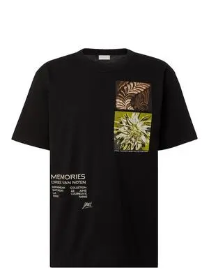 Dries Van Noten Printed Cotton Jersey T-shirt - Black