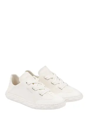 JIMMY CHOO Diamond Light Flex Leather Sneakers - White