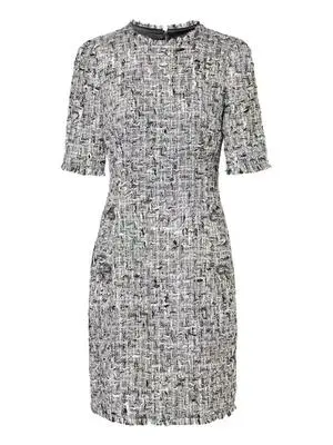 Dolce & Gabbana Dg Tweed Lamé Minidress - Grey