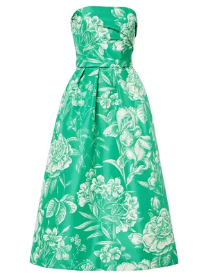 Monique Lhuillier Strapless Gown - Green