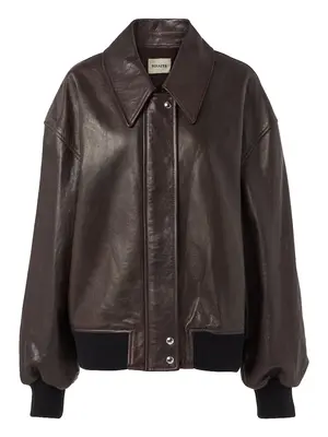 Khaite Shelman Leather Blouson - Brown