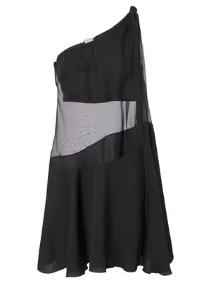 NENSI DOJAKA Daphne One-Shoulder Minidress Black