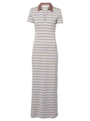 Faithfull The Brand Tiesse Striped Cotton Maxi Dress - Blue