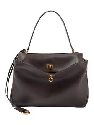 Balenciaga Rodeo Medium Leather Tote Bag - Brown