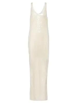 Stella McCartney Sheer Sequined Maxi Dress - White
