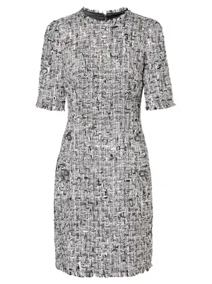Dolce & Gabbana Dg Tweed Lame Minidress - Grey