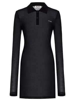 Miu Miu Cotton Mini Dress - Black