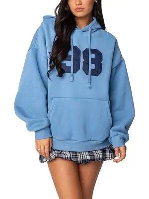 EDIKTED 98 Oversized Hoodie Blue