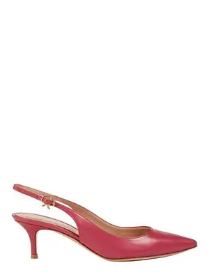 GIANVITO ROSSI Ribbon 55 Leather Slingback Pumps - Magenta