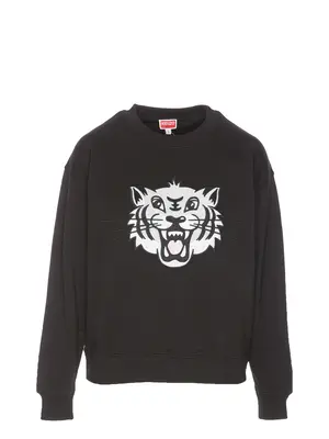 Kenzo Happy Tiger Embroidered Sweatshirt - Black