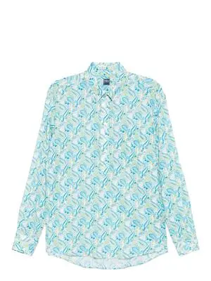 Fedeli Paisley-print Shirt - Blue