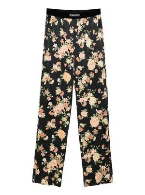 TOM FORD Floral-print Pajama Pants - Black