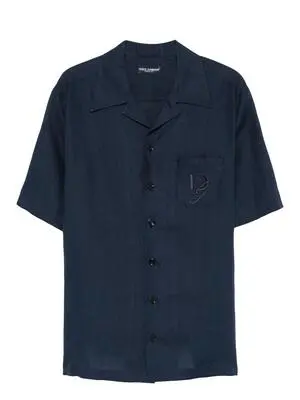 Dolce & Gabbana Logo-embroidered Shirt - Blue